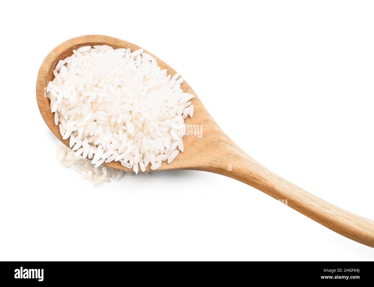 Spoon with raw rice isolated on white Stock Photo - Alamy