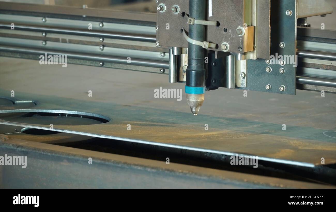 Laser cutter for manufacture. Clip. Laser cutter in the production of ...