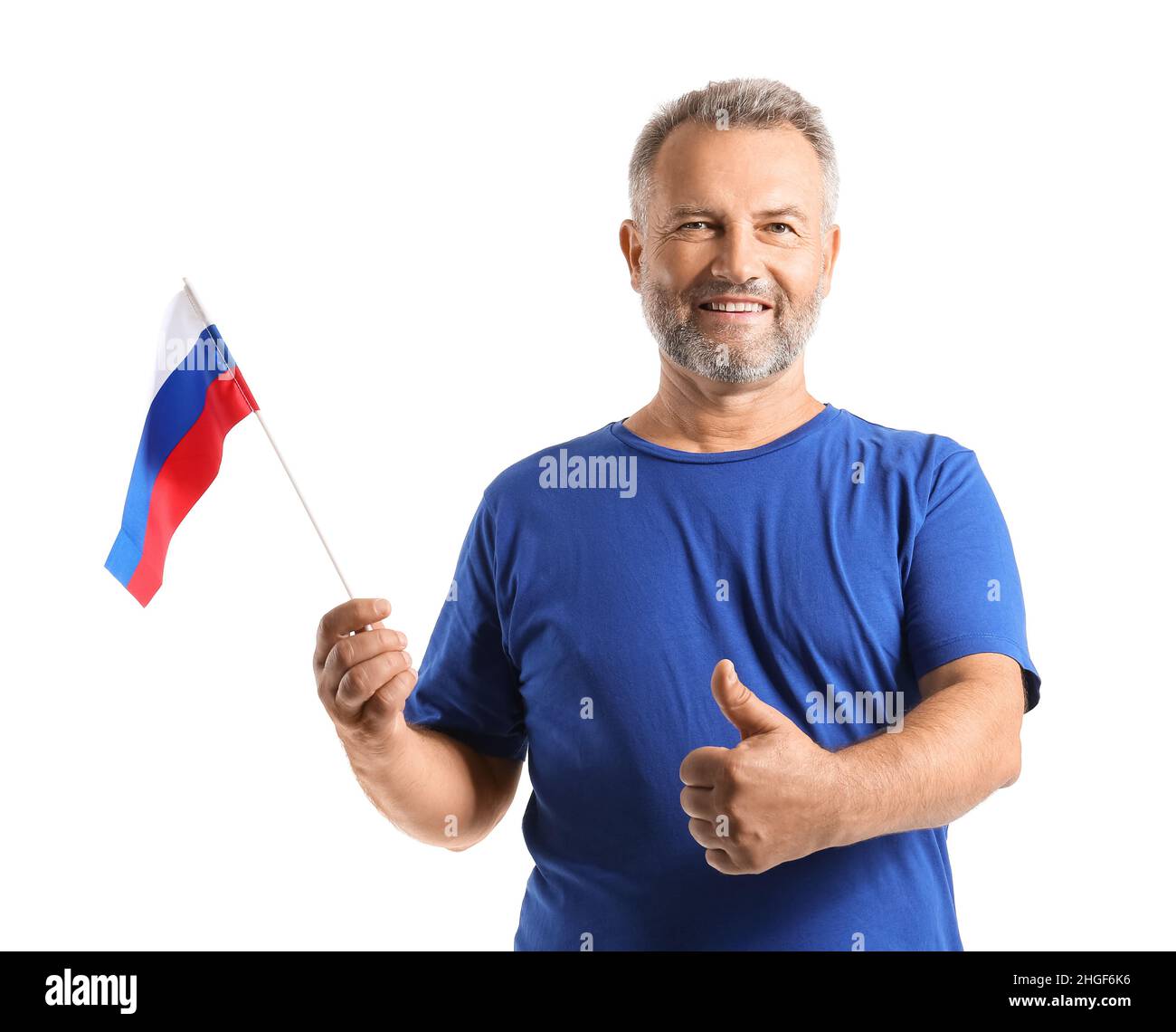 Bearded man flag russia hi-res stock photography and images - Alamy