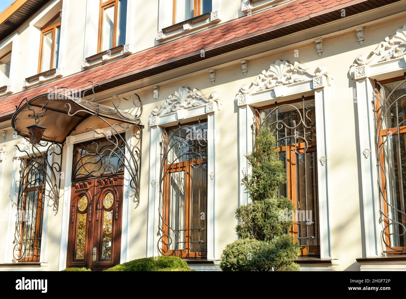 Beautiful old building on city street Stock Photo - Alamy