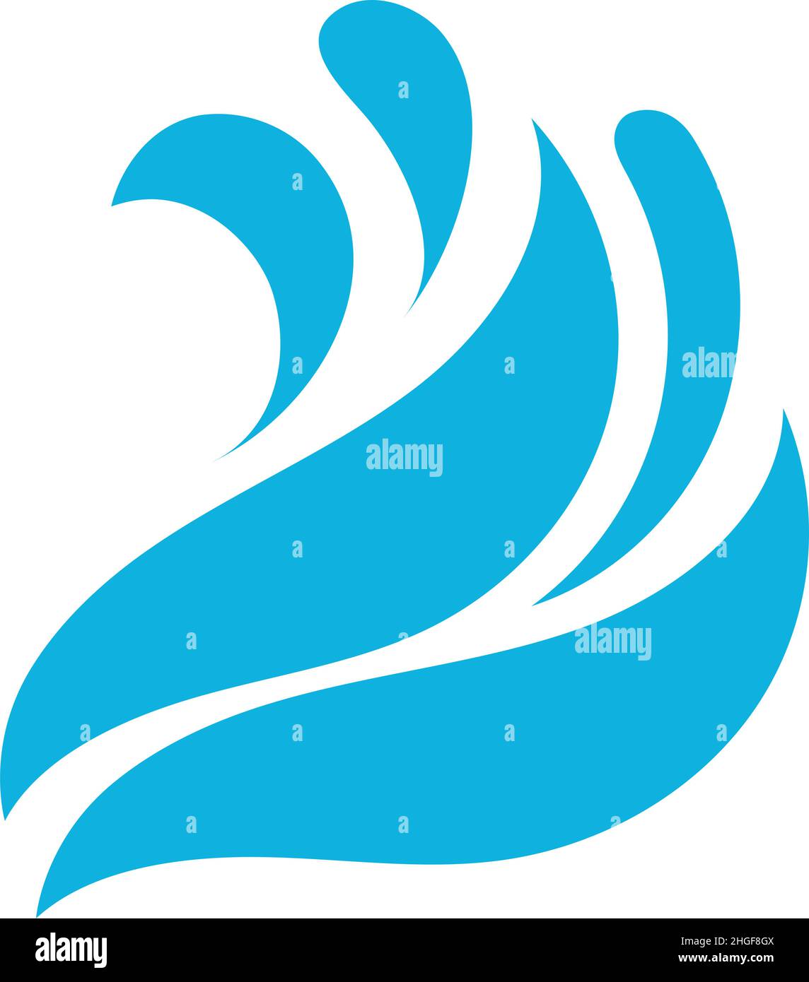 Water splash symbol. Blue curve with liquid drop Stock Vector Image ...
