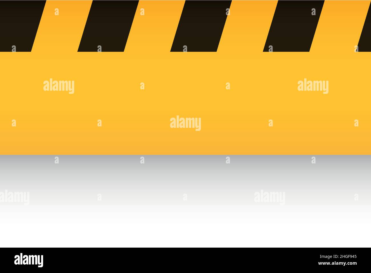 Yellow ribbon with black stripes. Construction site tape Stock Vector ...