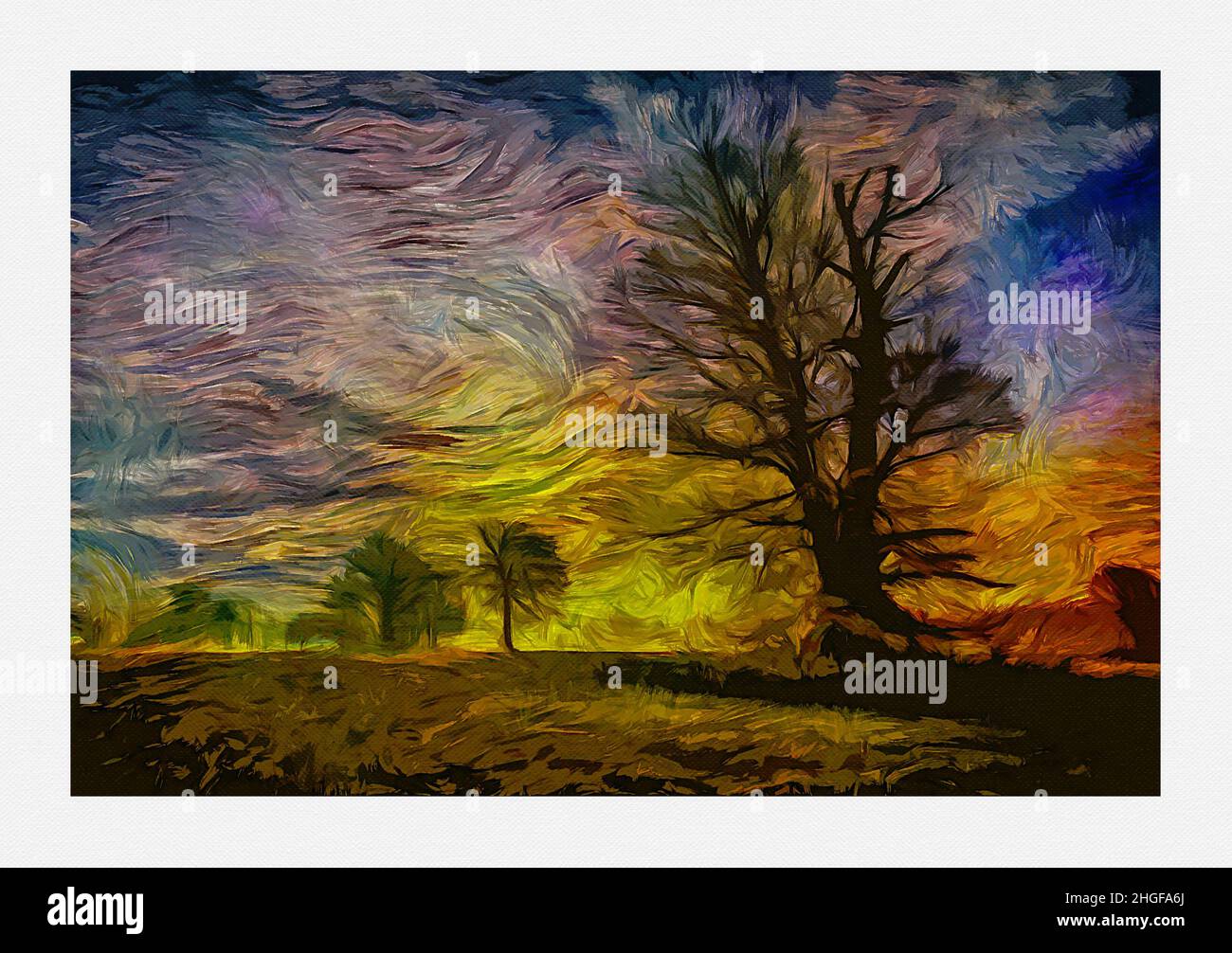 Nature Impressionism Painting Van Gogh Style Stock Photo - Alamy