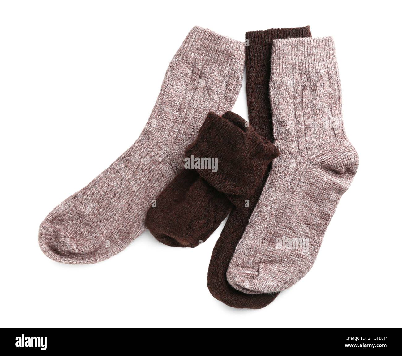Different socks isolated on white background Stock Photo - Alamy