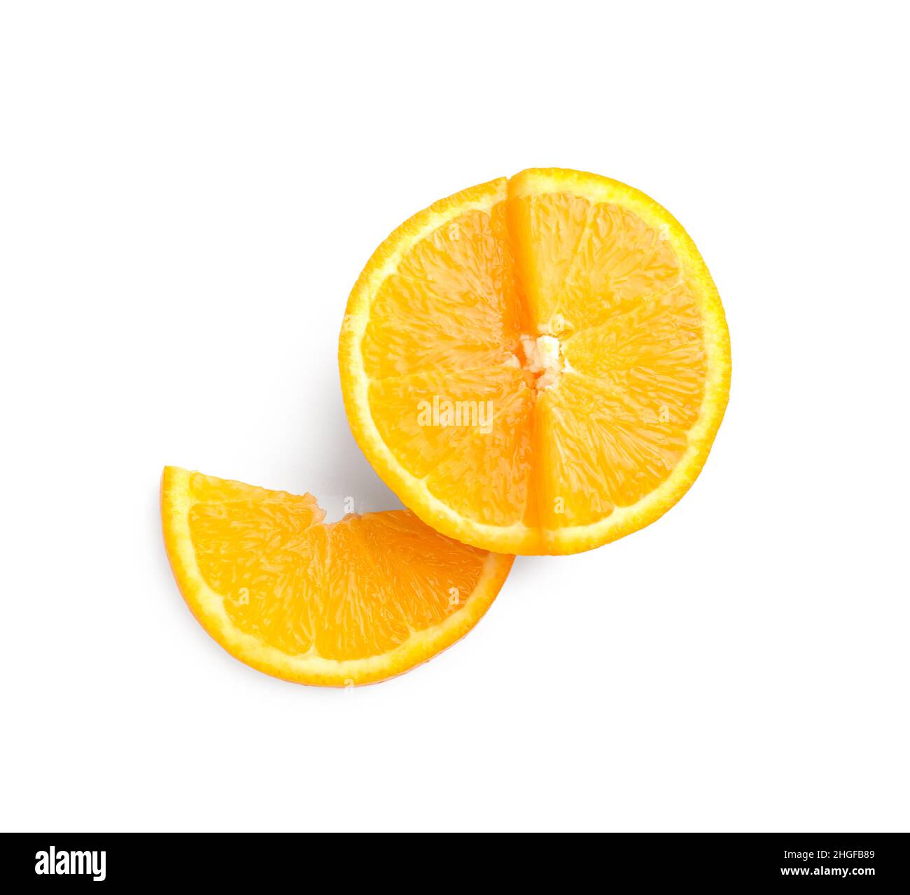Fresh cut orange isolated on white background Stock Photo - Alamy