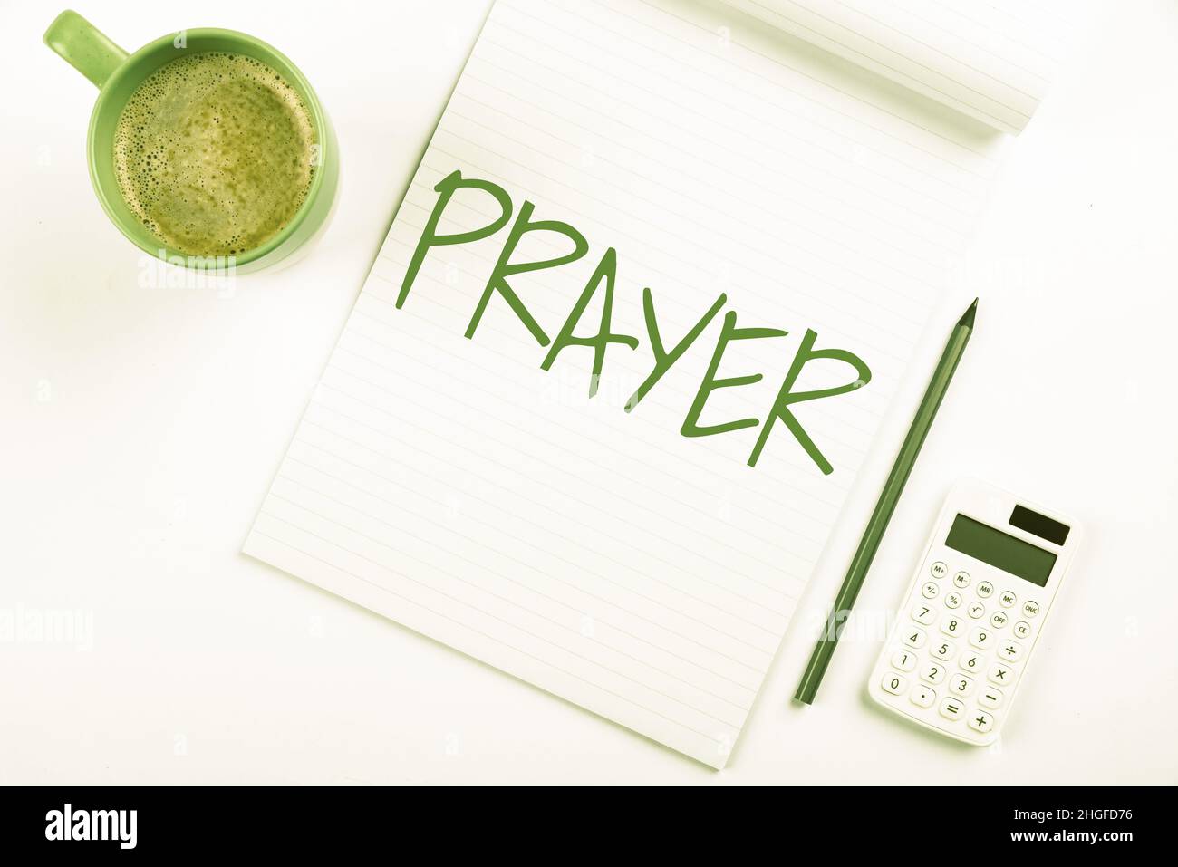 Hand writing sign Prayer, Word Written on solemn request for help or ...