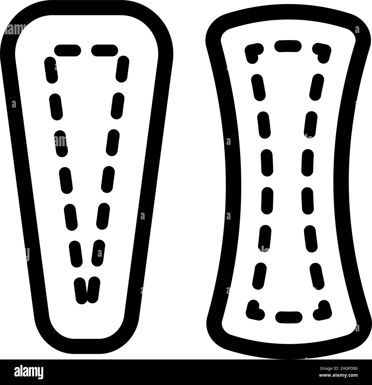 Feminine hygiene pad outline icons. Daily sanitary napkin product ...