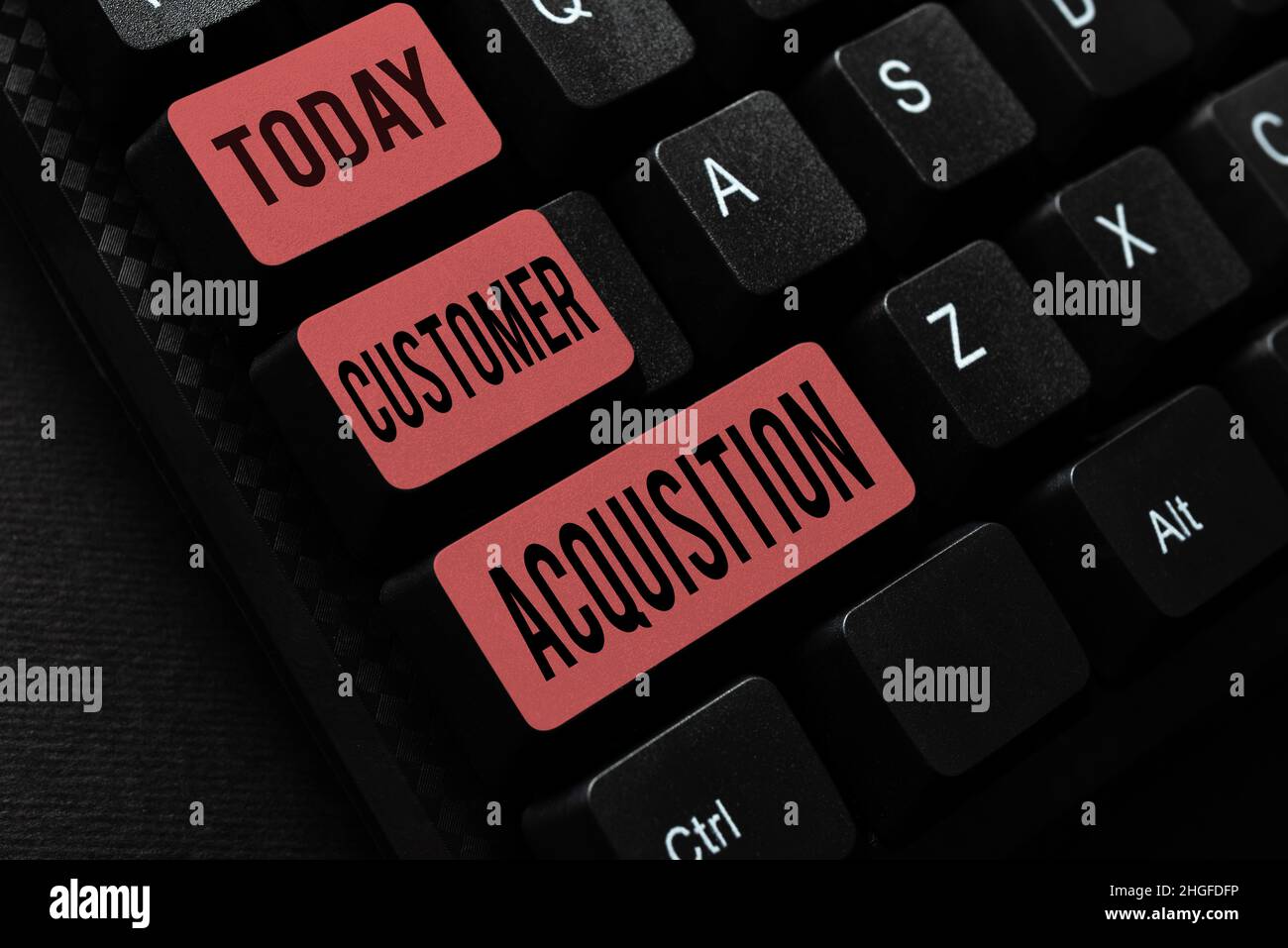 Text caption presenting Customer Acquisition, Business showcase it ...