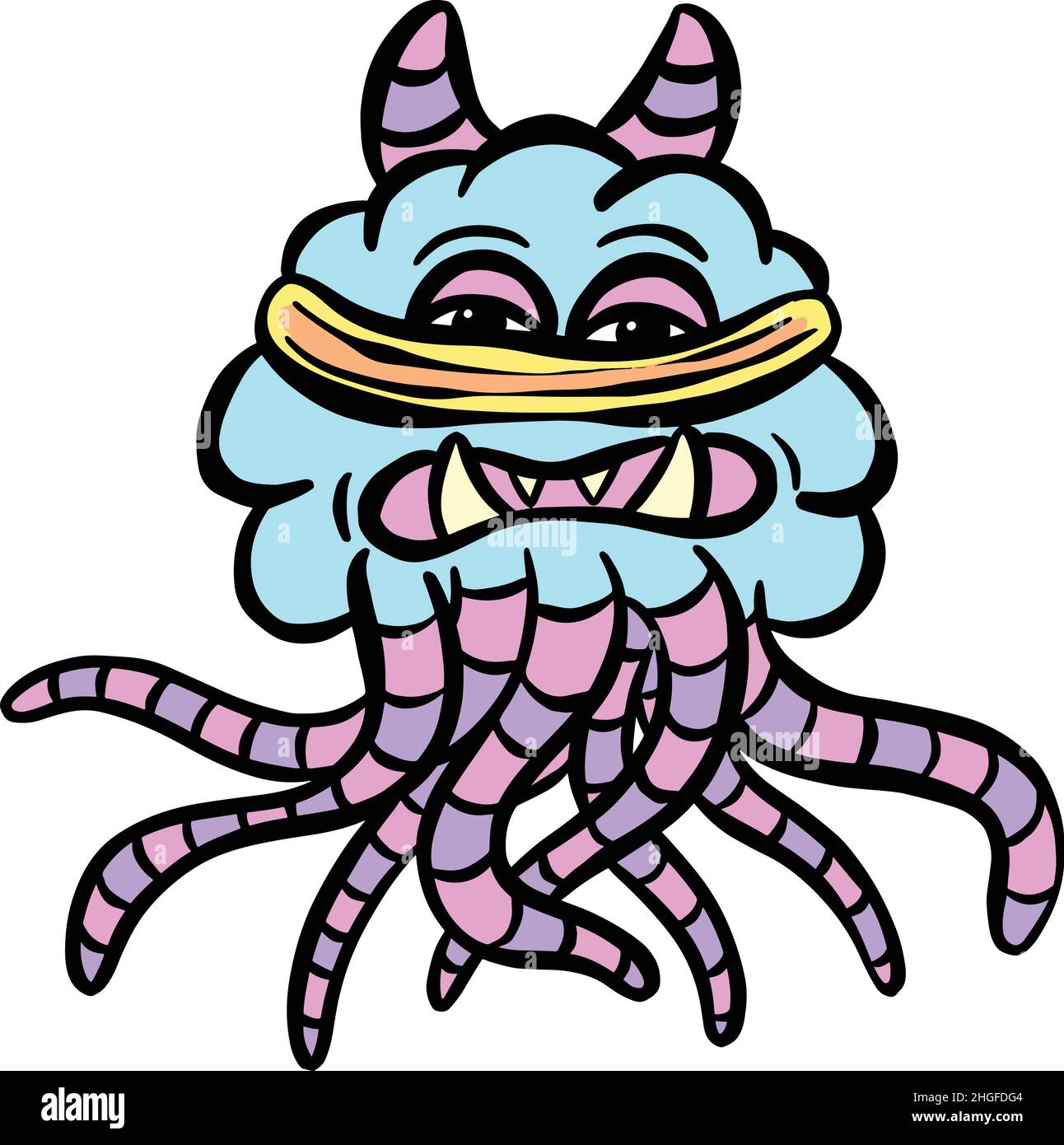 Funny Imaginary Monster Mascot Cartoon Character Stock Vector Image ...