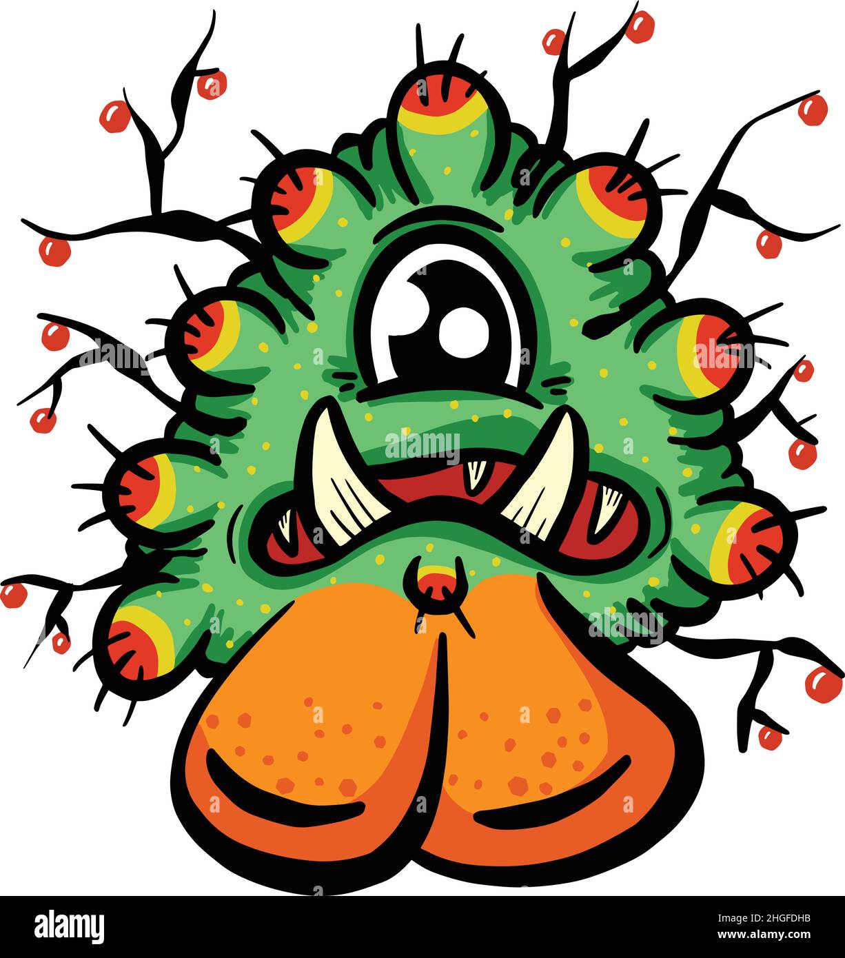Funny Imaginary Monster Mascot Cartoon Character Stock Vector Image ...