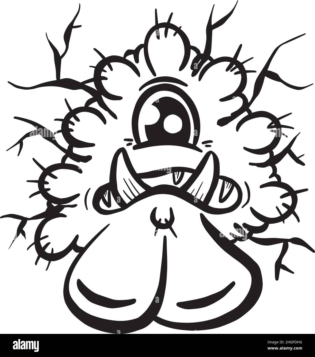 Funny Imaginary Monster Mascot Cartoon Character Stock Vector Image ...