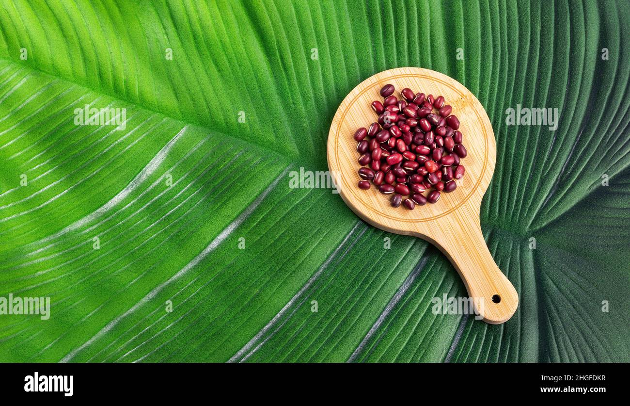 Vigna angularis - Raw red adzuki beans in the bowl Stock Photo - Alamy