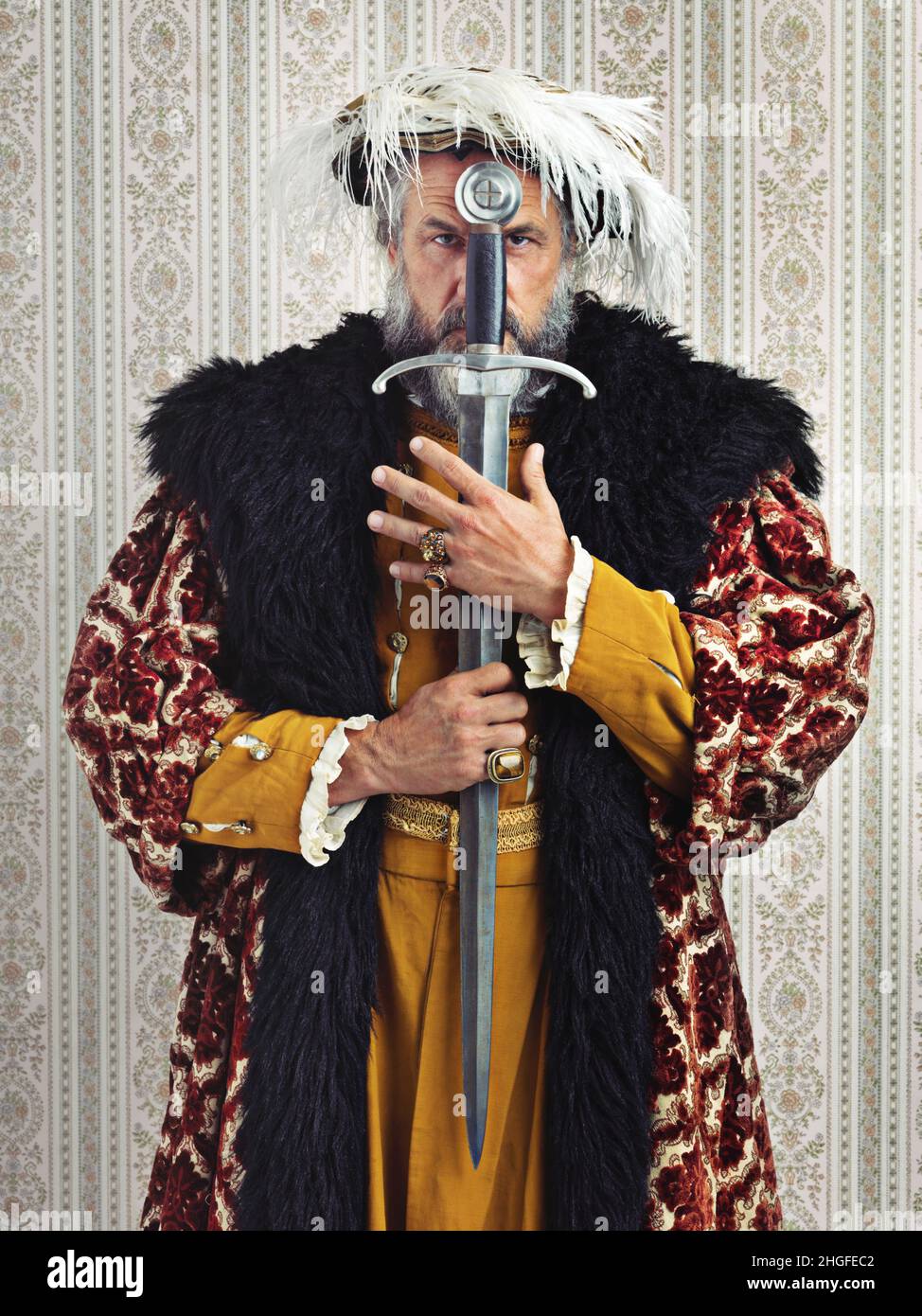 Traditional tudor costume hi-res stock photography and images - Alamy