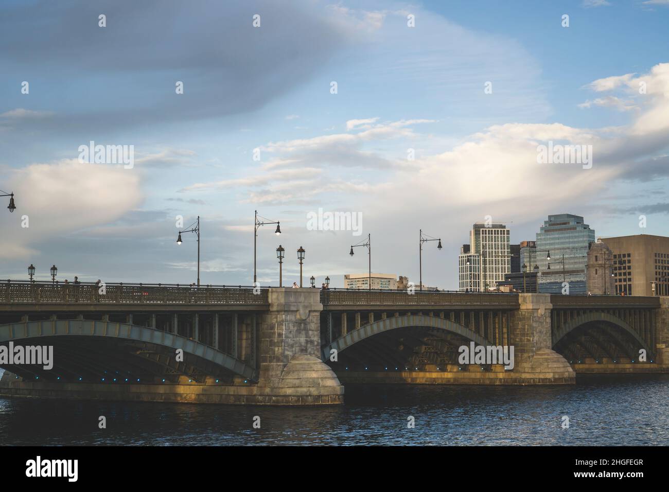 View of historic Longfellow Bridge over Charles River, connecting ...