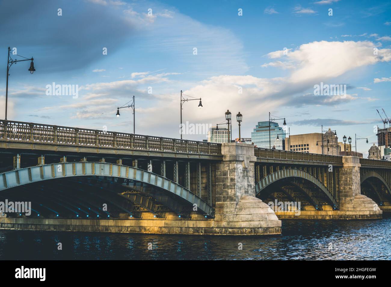 View of historic Longfellow Bridge over Charles River, connecting ...