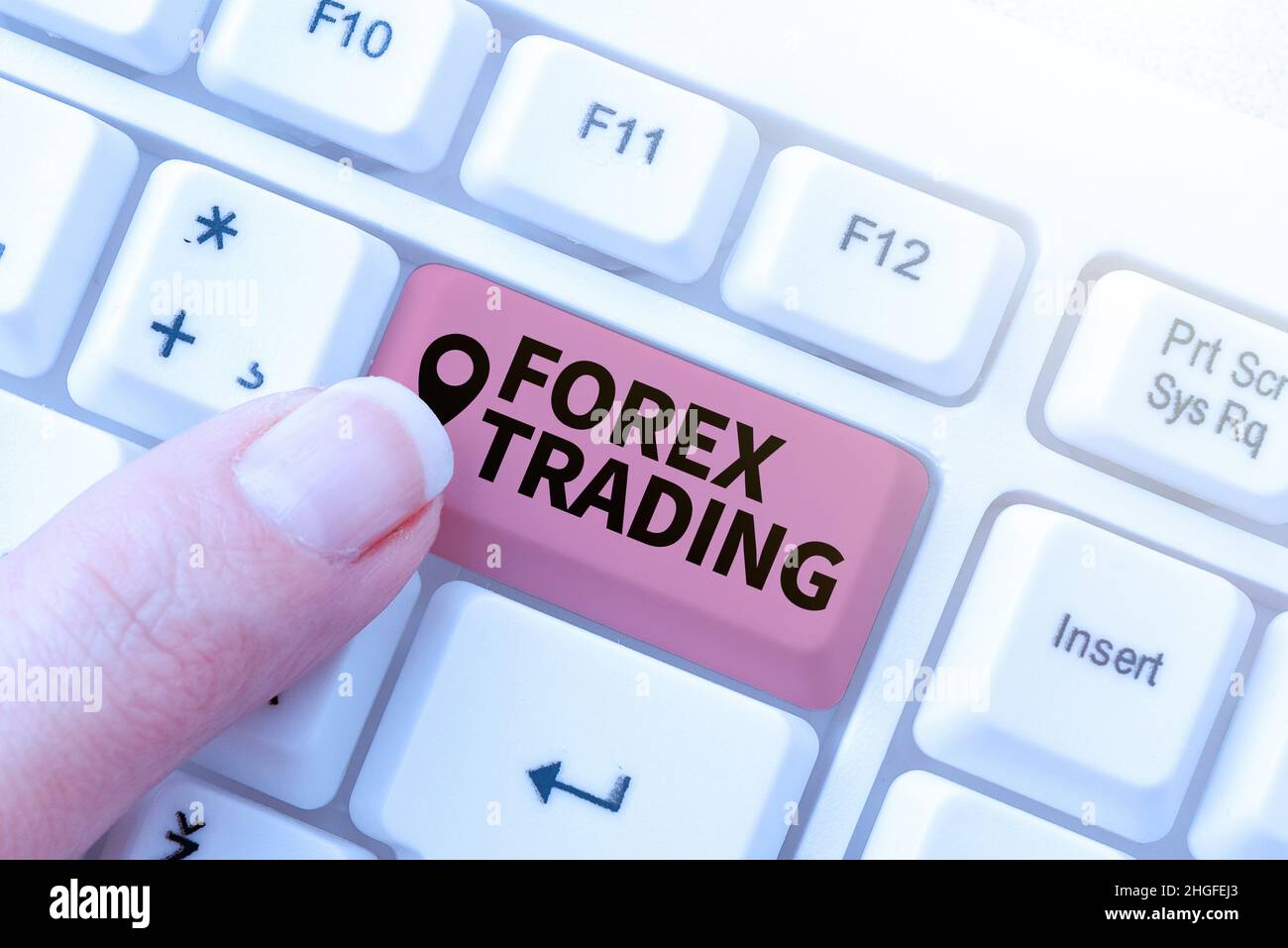 Text caption presenting Forex Trading, Word for global market allowing ...