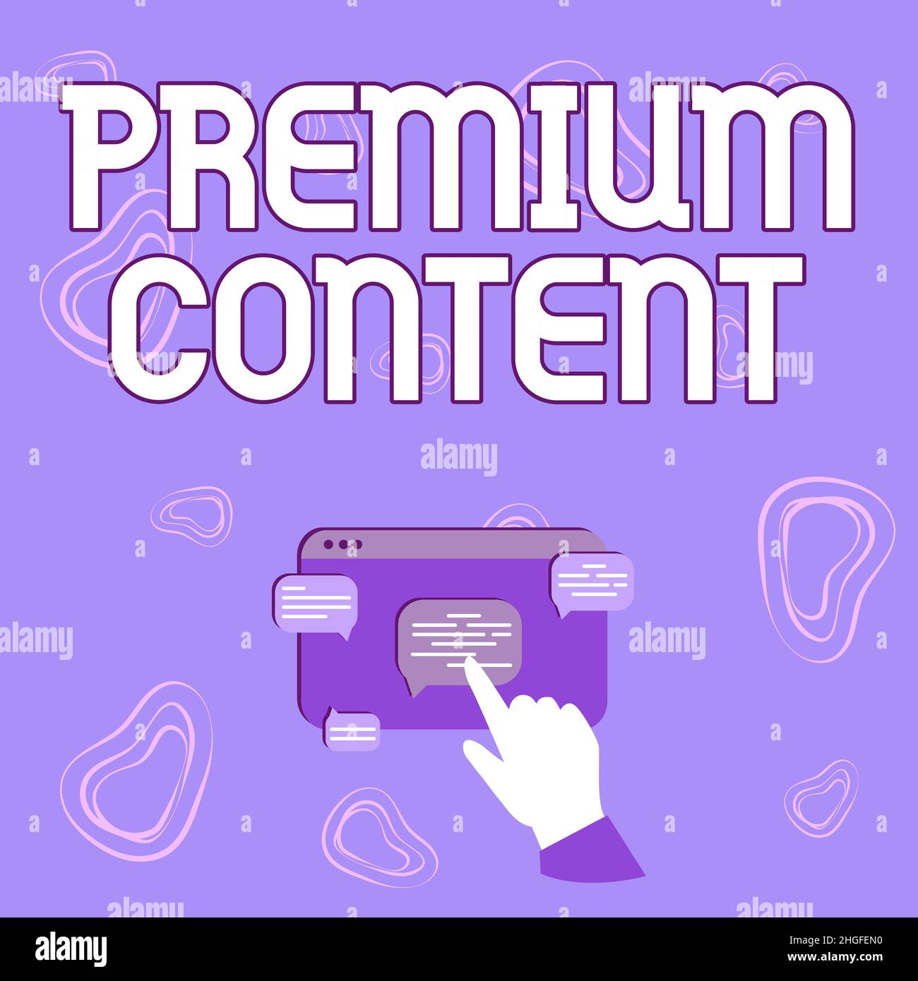 Conceptual caption Premium Content, Word for higher quality or more ...