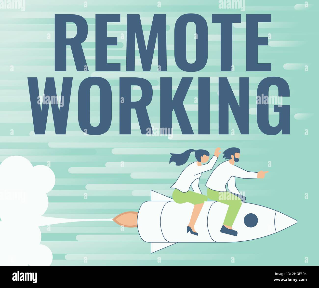 Sign displaying Remote Working, Business concept style that allows ...