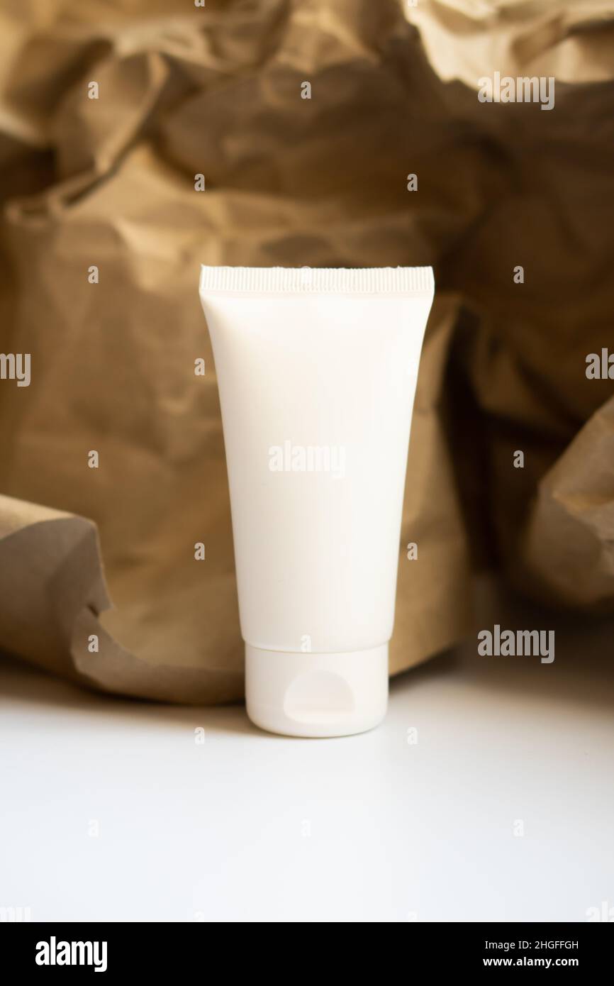 White tube of cream mock-up, design ready cosmetic and care product ...
