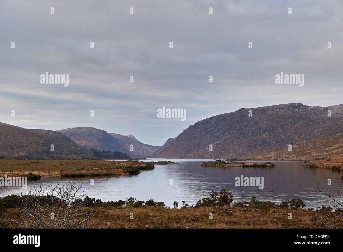 Glenveagh National Park, Co. Donegal. view of lake between mountains ...