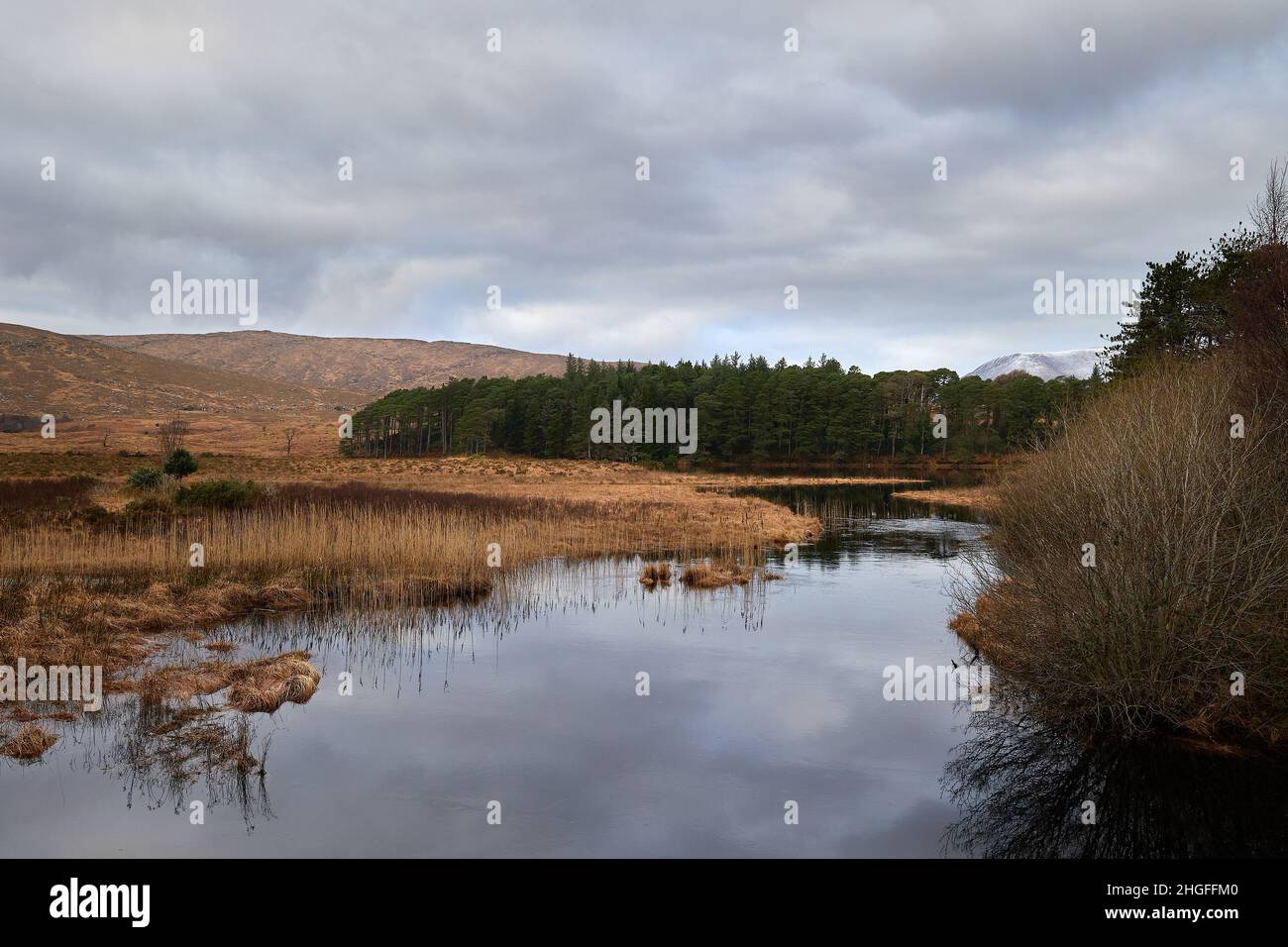 Glenveagh National Park, Co. Donegal. view of lake between mountains ...
