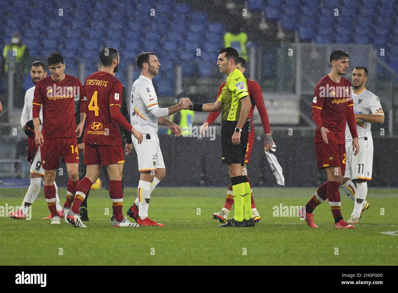 Rome, Italy. 20th Jan, 2022. A.S. Roma and U.S. Lecce during the eighth ...