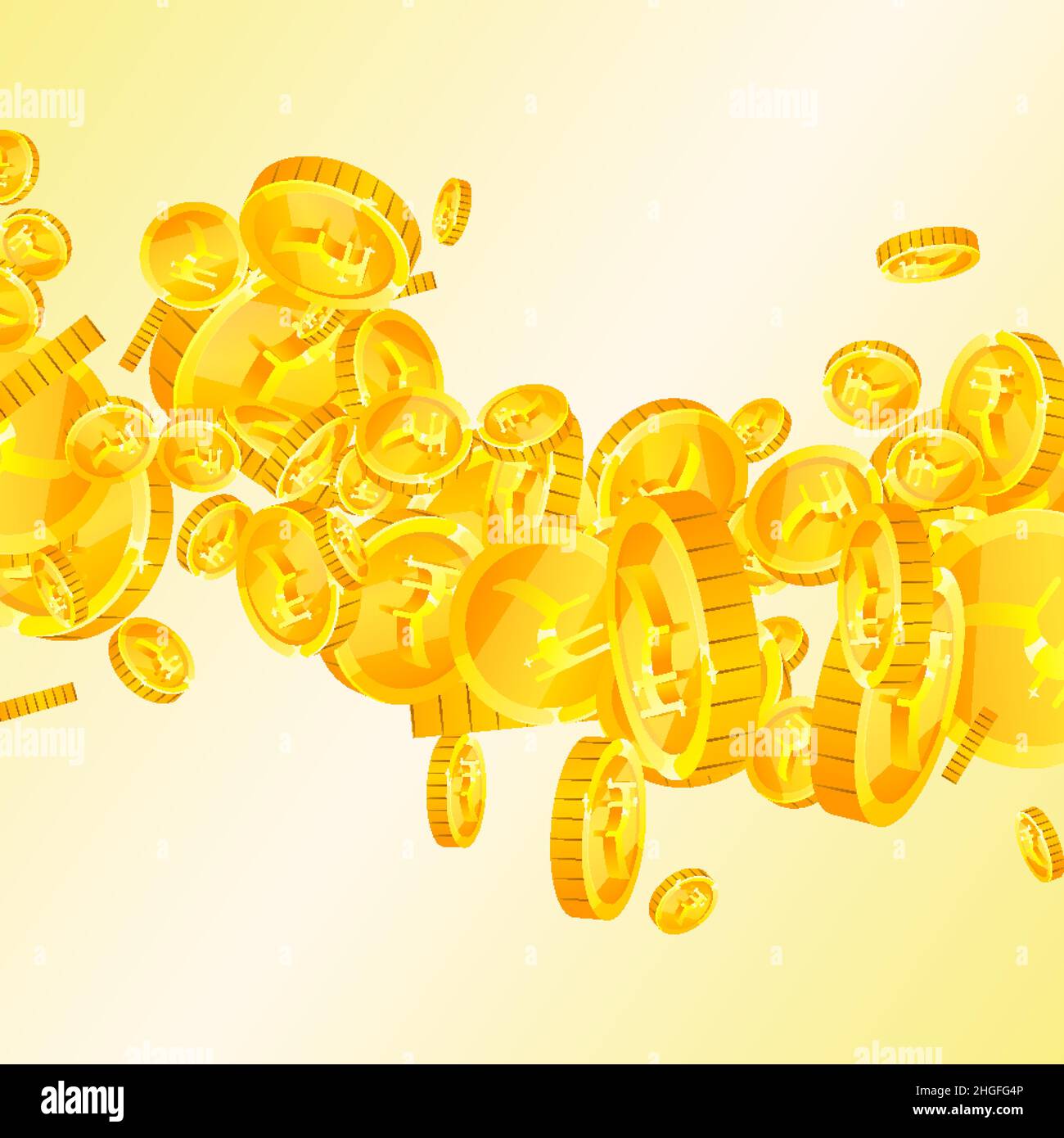 Indian rupee coins falling. Ecstatic scattered INR coins. India money ...