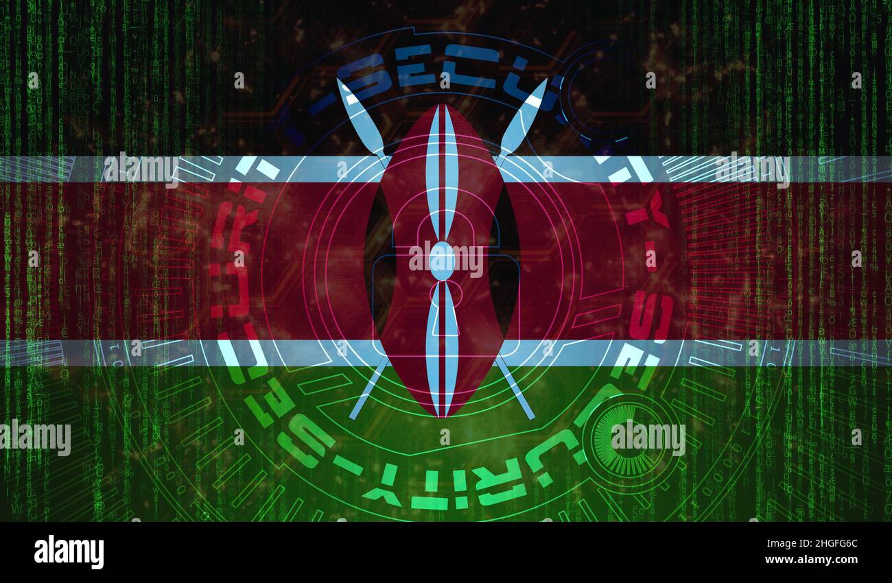 National cyber Security of Kenya on digital background Data protection ...