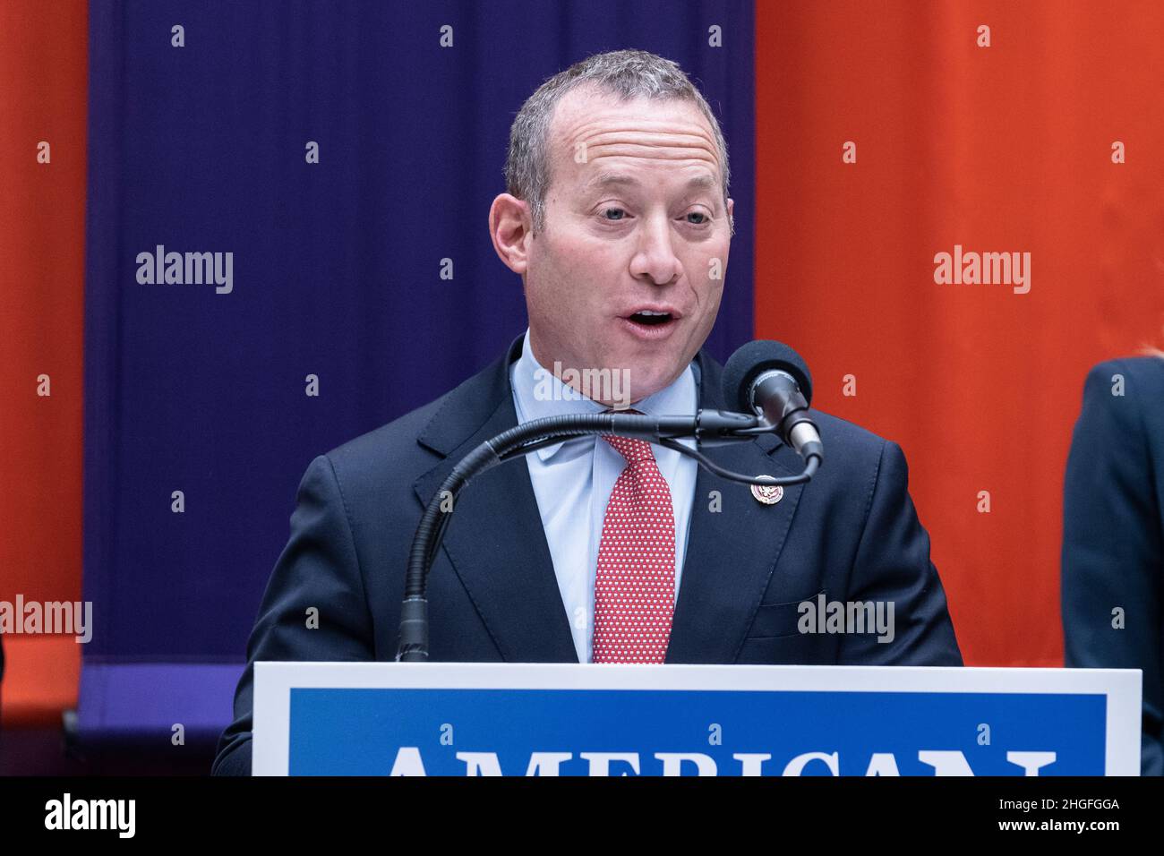 Paramus, NJ - January 20, 2022: Congressman Josh Gottheimer speaks ...