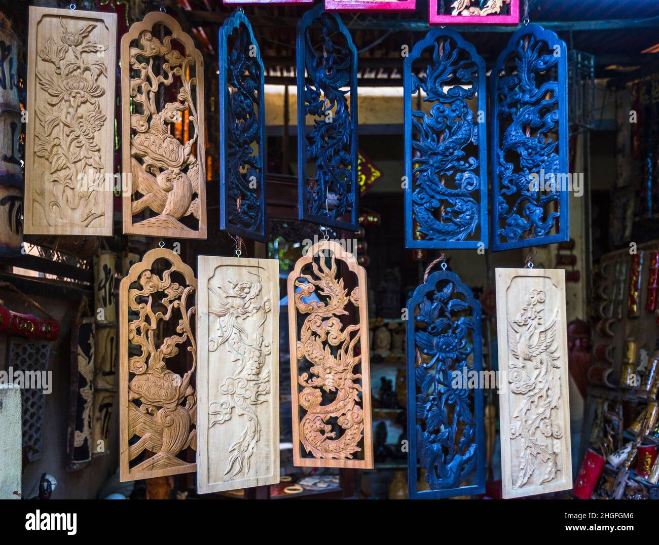 Store front in Old Town selling painted multicolor window shutters for ...