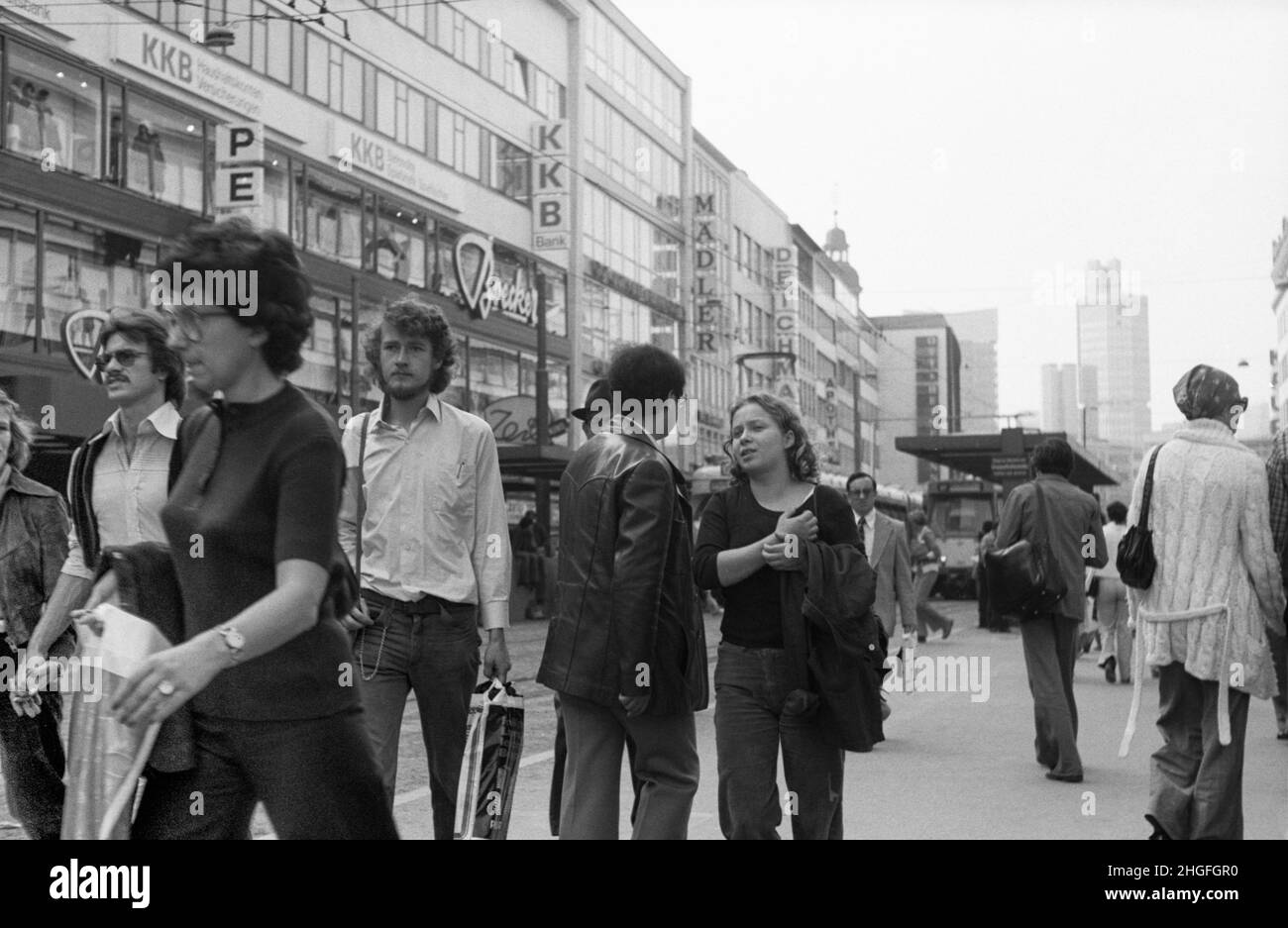 People on the street, Frankfurt, Germany, September 1976 Stock Photo ...