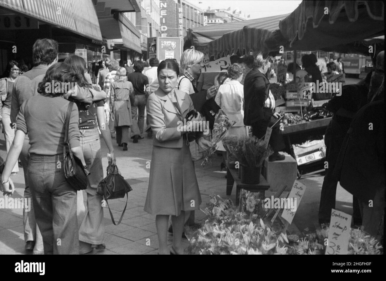 People on the street, Frankfurt, Germany, September 1976 Stock Photo ...