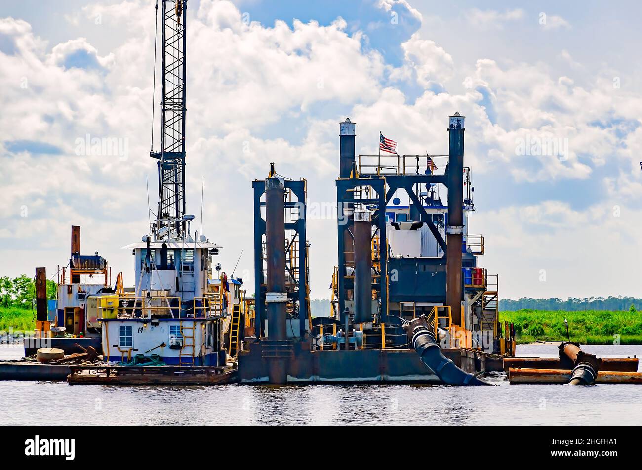 Inland Dredging Company boats Ms. Paula and Ingenuity perform ...
