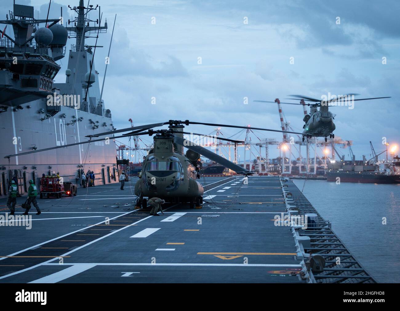 Brisbane, Australia. 20th Jan, 2022. The HMAS Adelaide embarks ...