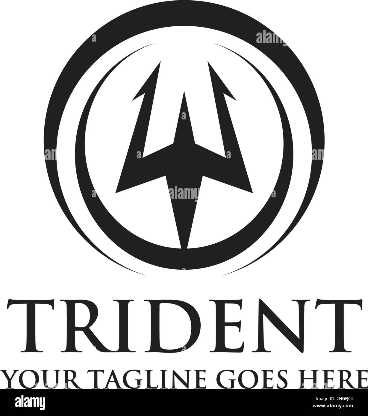 Trident logo design inspiration vector template Stock Vector Image ...