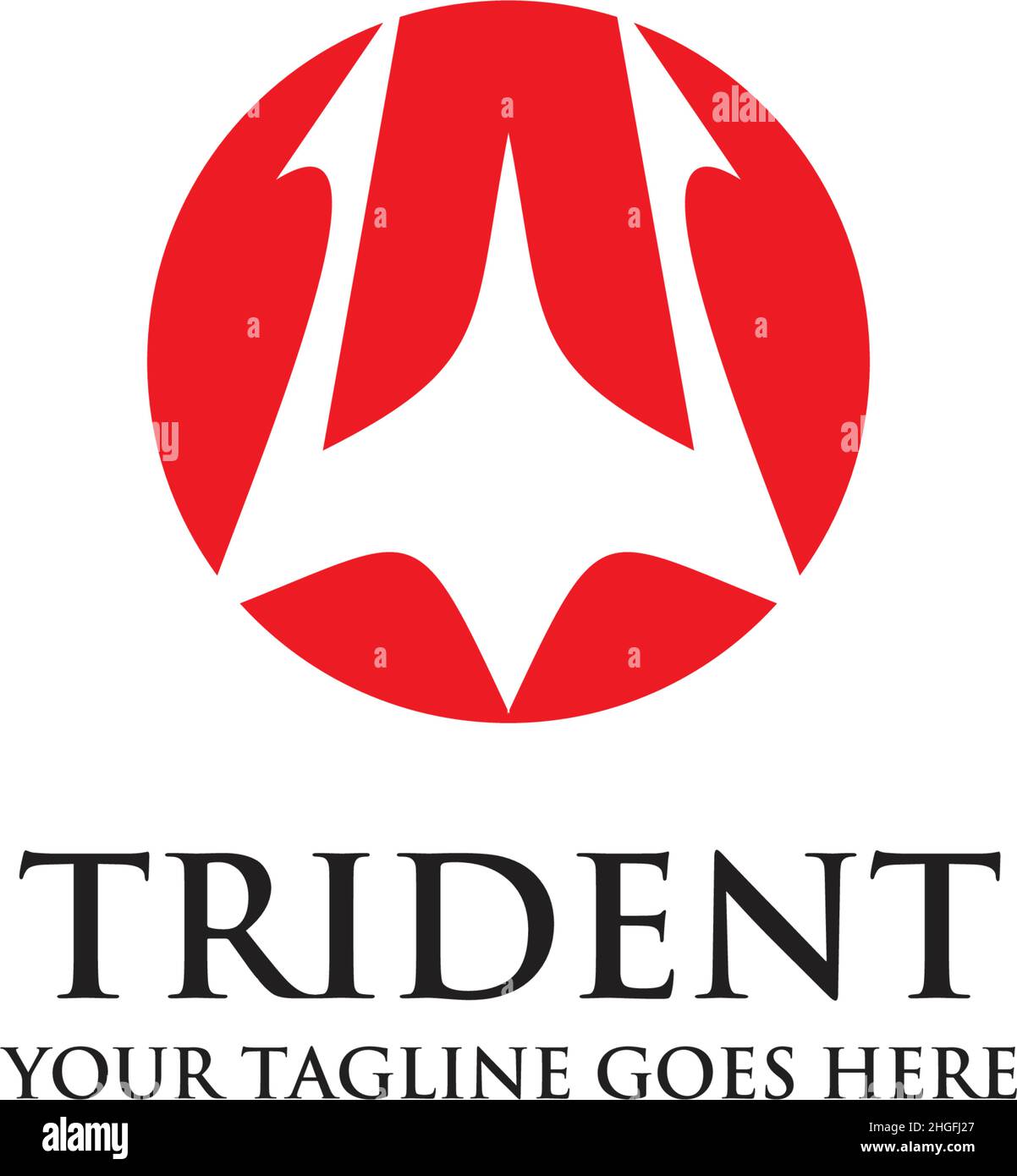 Minimalist trident logo hi-res stock photography and images - Alamy
