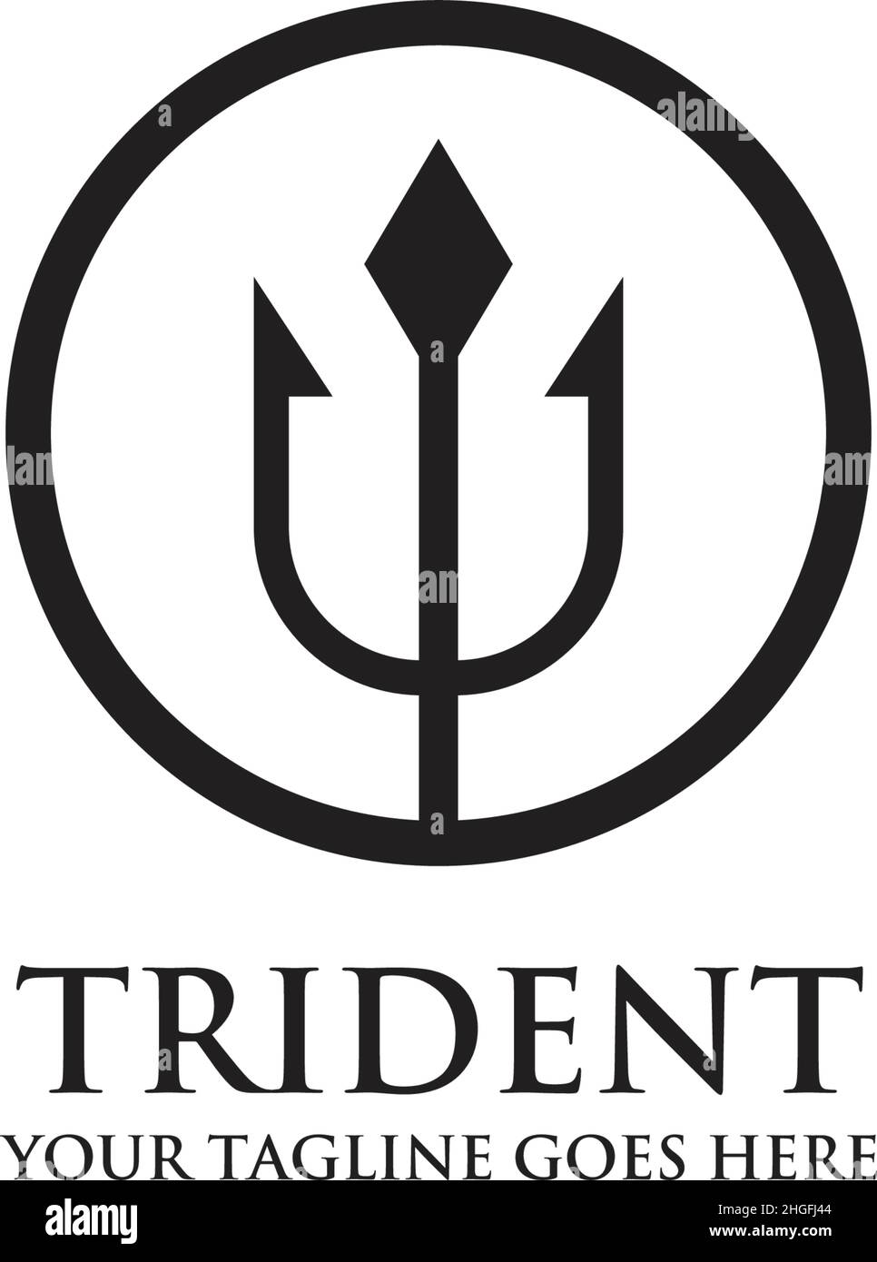 Trident logo design inspiration vector template Stock Vector Image ...
