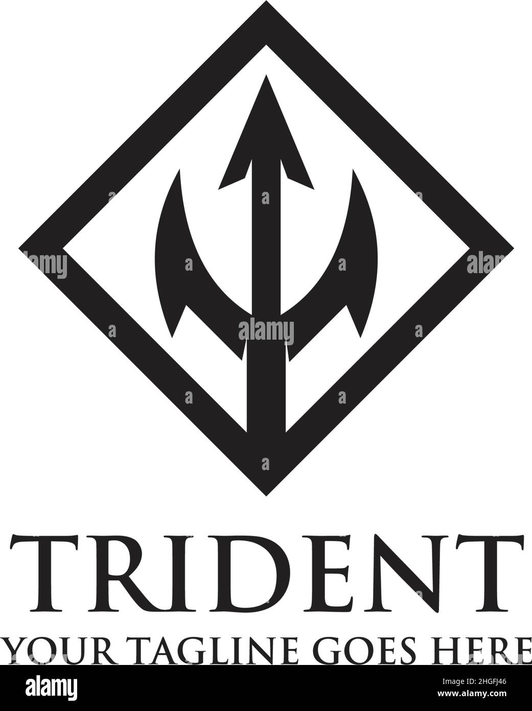 Trident logo design inspiration vector template Stock Vector Image ...