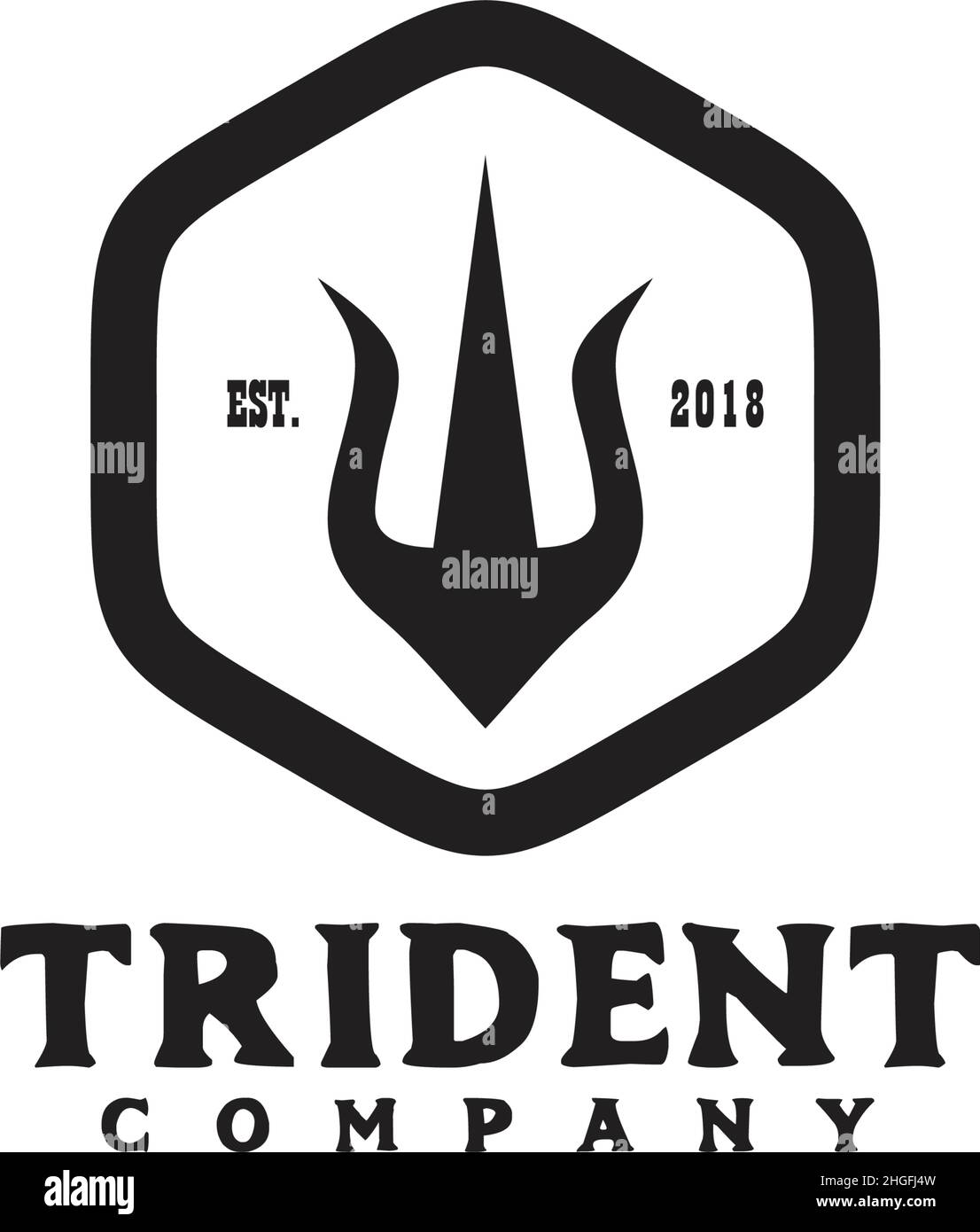 Trident icon logo design inspiration vector template Stock Vector Image ...