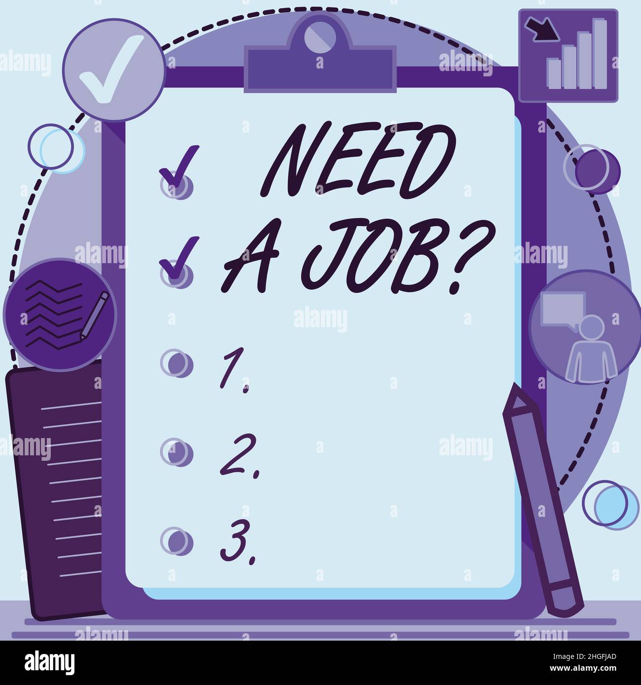 Text caption presenting Need A Job Question, Conceptual photo to ...