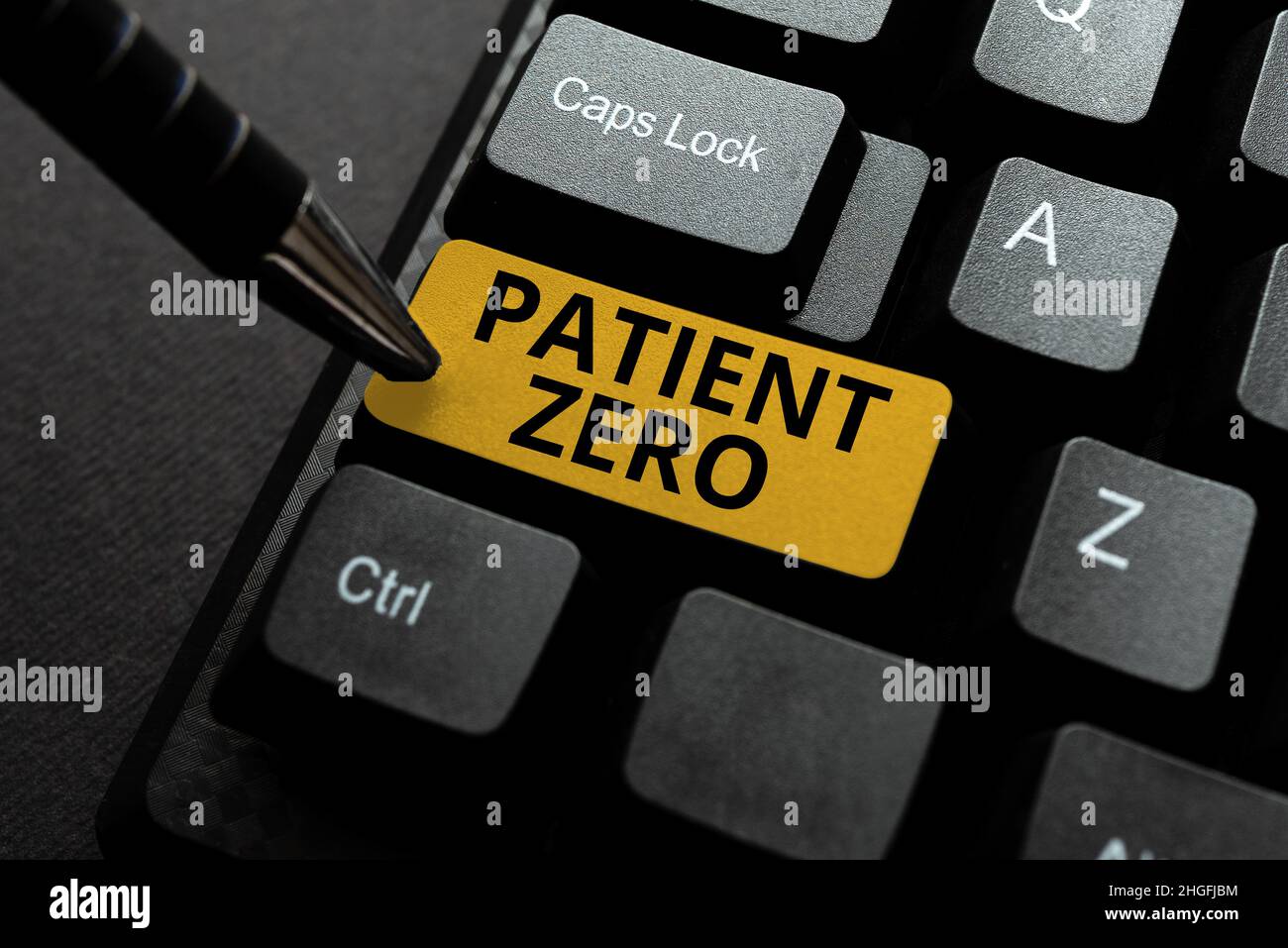 Hand writing sign Patient Zero, Concept meaning primary disease carrier ...