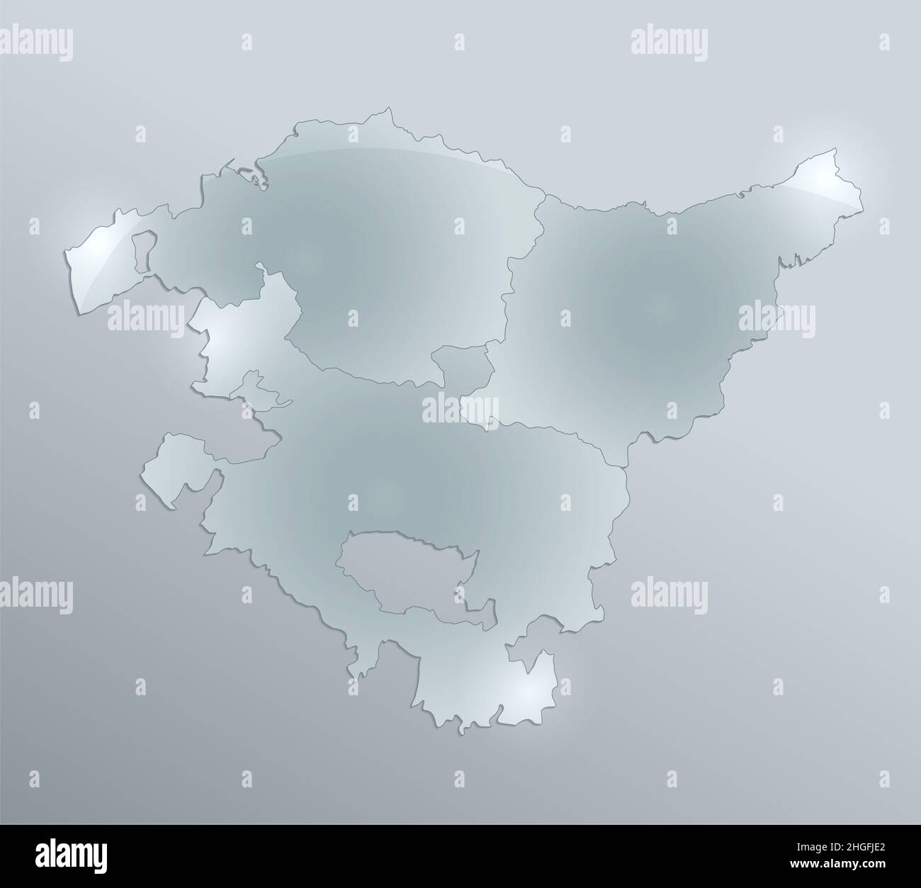 Basque Country map and flag, administrative division, separates ...