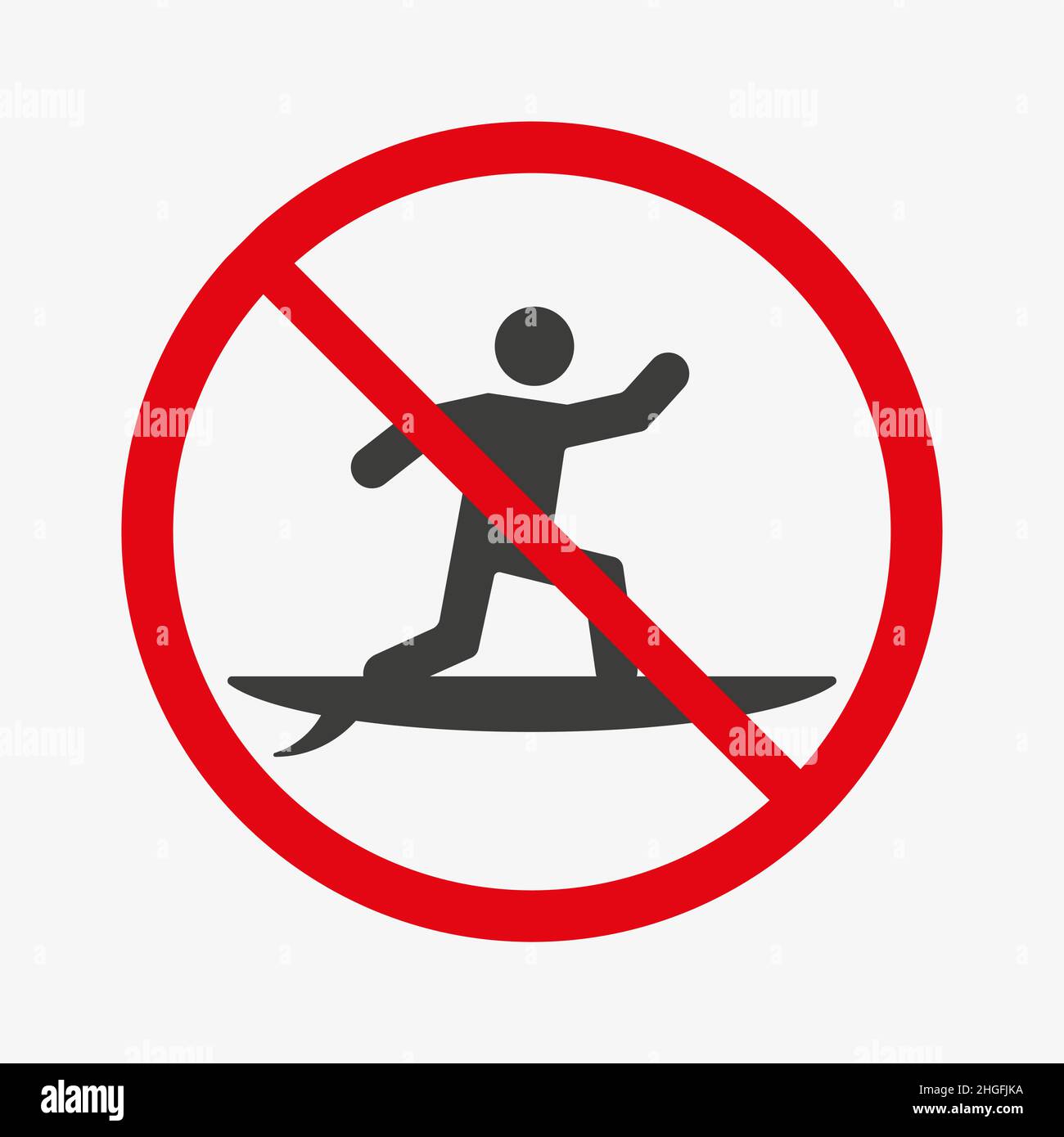 Crossed surf icon in the red circle. No surfing Stock Vector Image & Art - Alamy