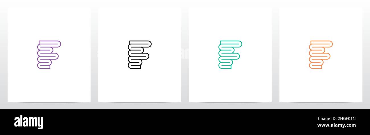 Folded Lines Letter Logo Design F Stock Vector Image & Art - Alamy