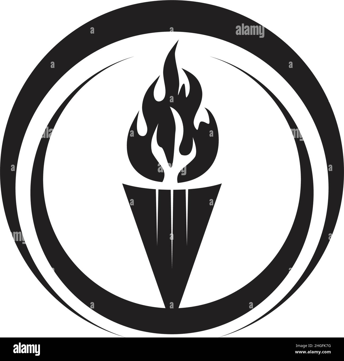 Torch logo design inspiration vector icon template Stock Vector Image ...