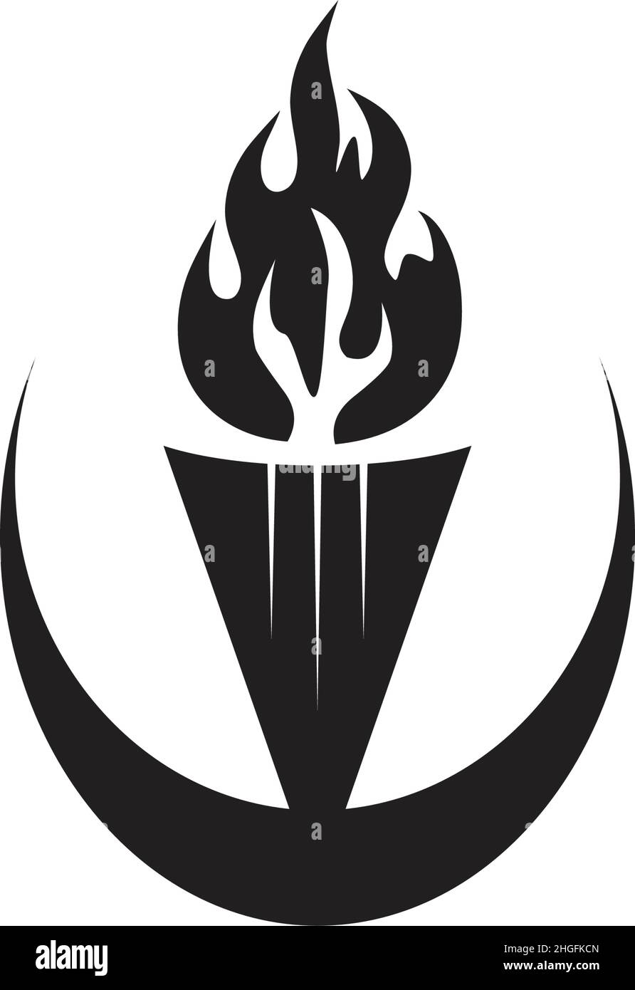 Torch logo design inspiration vector icon template Stock Vector Image ...