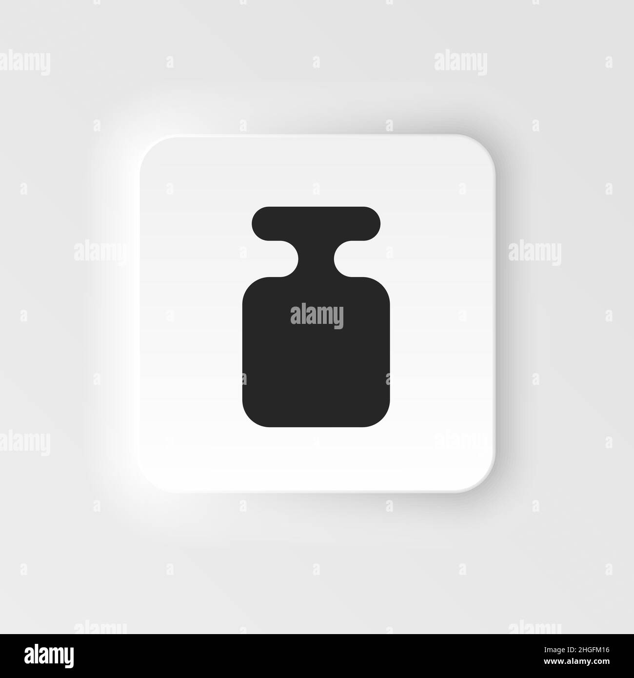 Plummet, reference, weight neumorphic style vector icon. Simple element ...
