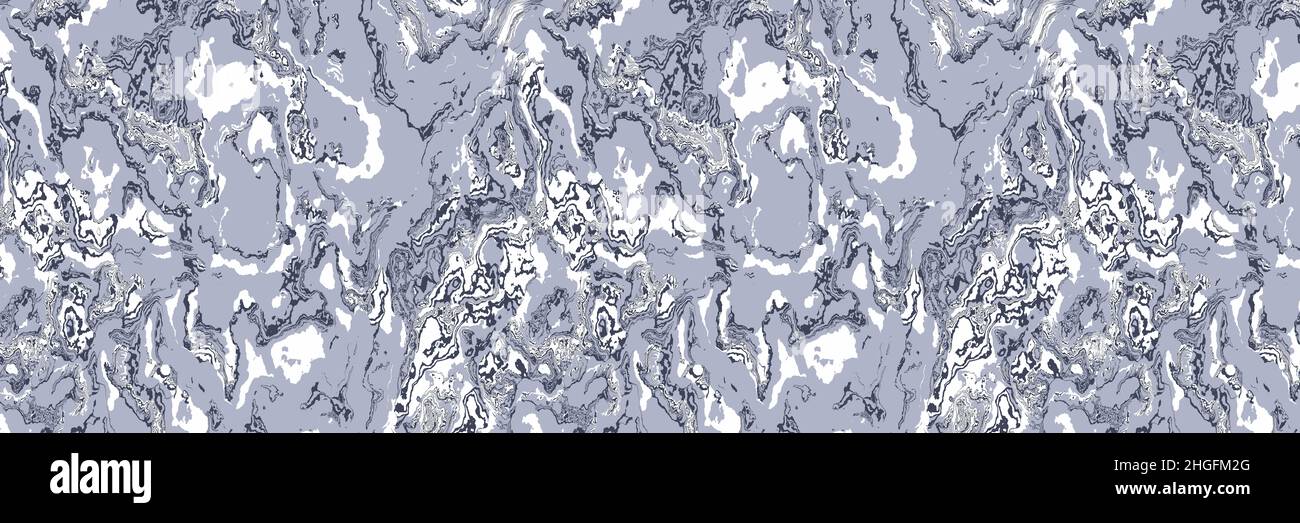 Grey tonal marbled seamless border texture. Irregular pale ink blotch ...