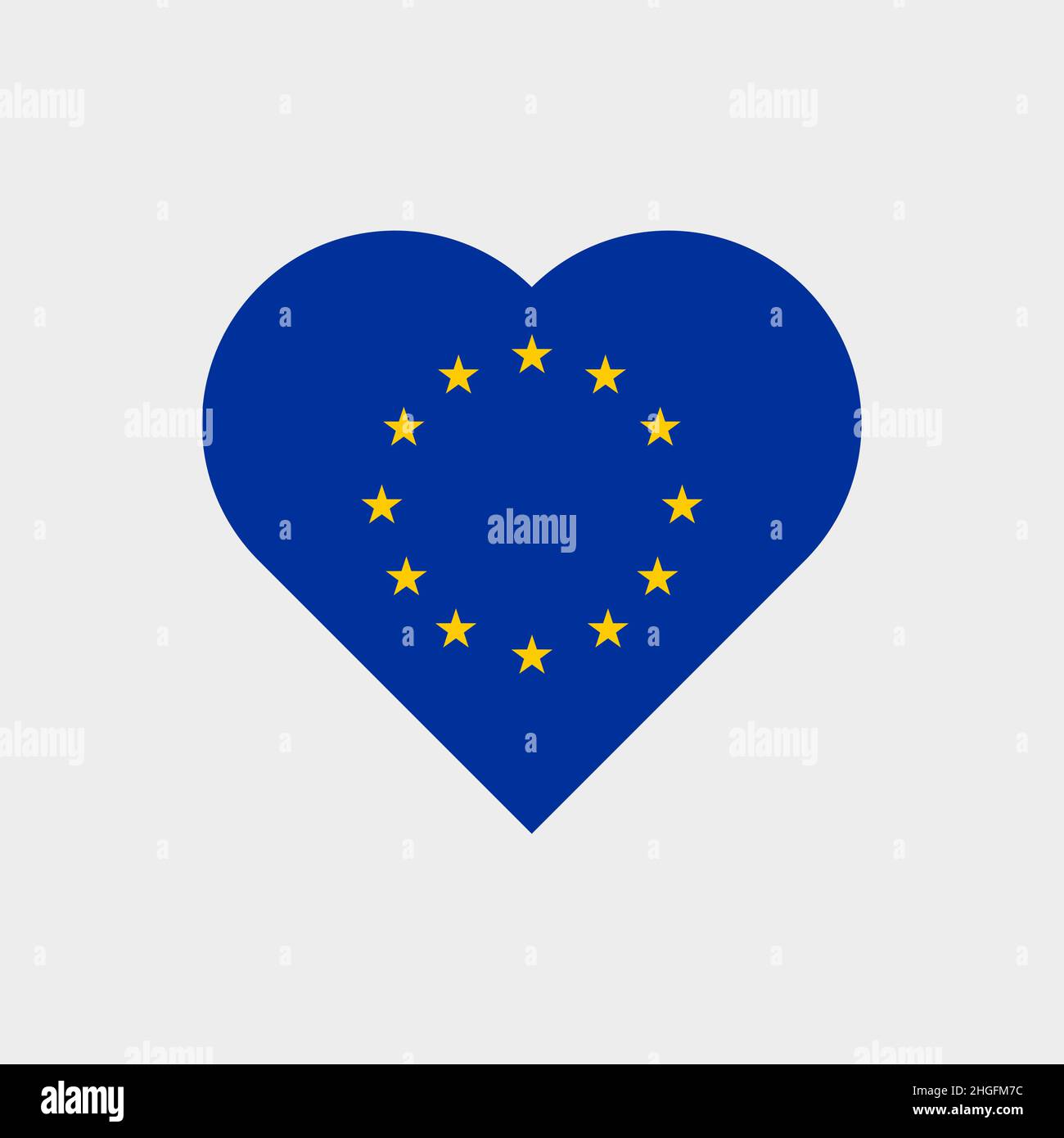 The flag of the European Union in a heart shape Stock Vector Image ...