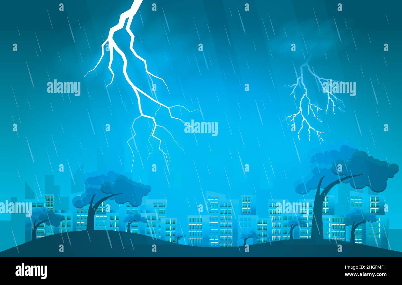 Lightning tree strike Stock Vector Images - Alamy